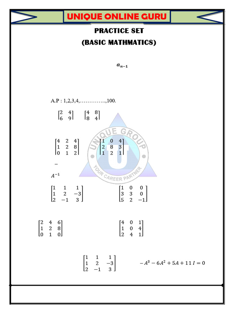 Basic Mathmatics Question - 17729944 - 2024 - 08 - 31 - 23 - 00 | PDF