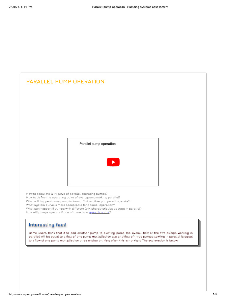 Parallel Pump Operation Pumping Systems Assessment Pdf Pump