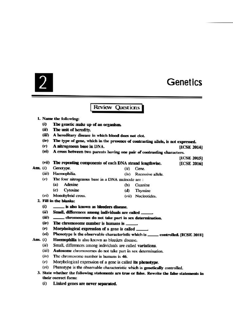Chapter - 2 Book Work Biology 10 | PDF