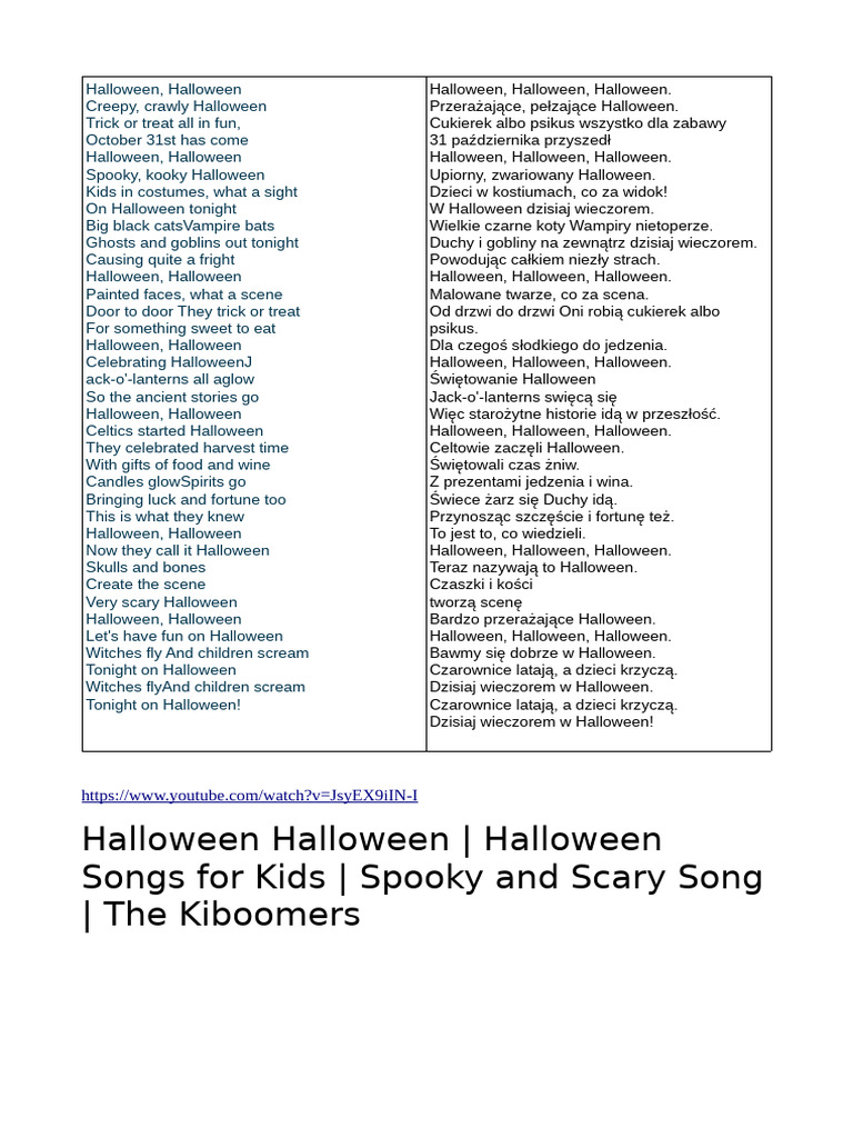 Halloween Song VII - VIII | PDF
