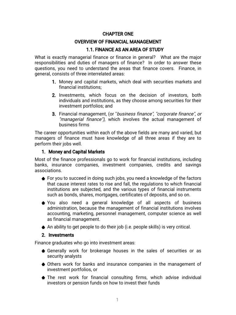 FM-Chapter One-1 | PDF