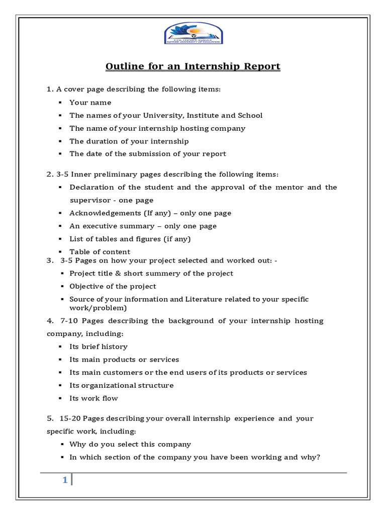 Internship Report Writting Template | PDF