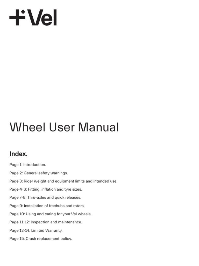 Vel Wheel Manual | PDF