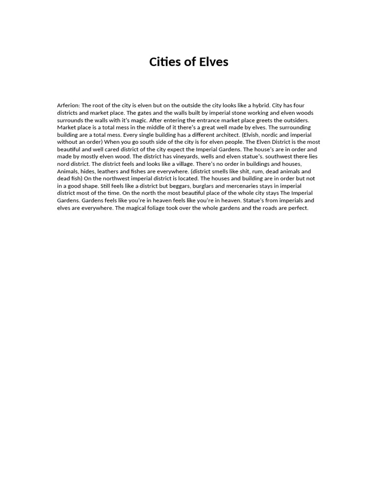Cities of Elves | PDF