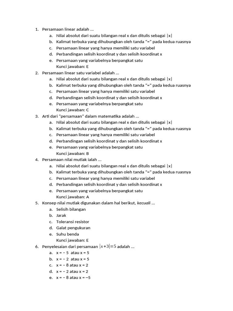 Soal Kelas 10 Dan 11 | PDF