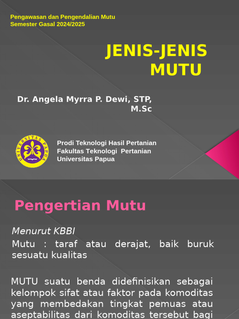 Jenis-Jenis Mutu | PDF