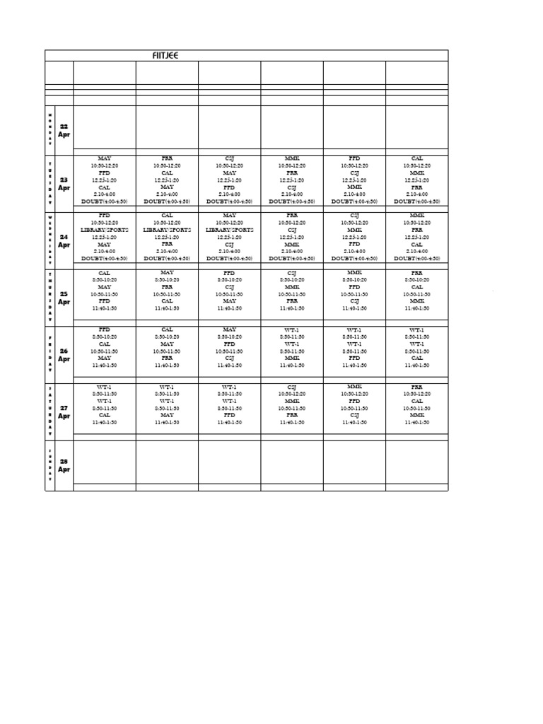 Updated Odm Ity TT (22.04.2024-28.04.2024) | PDF