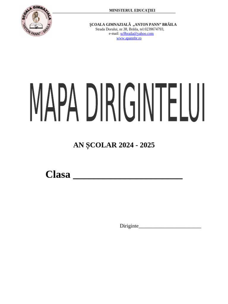 Mapa Dirigintelui 2024 - 2025 | PDF