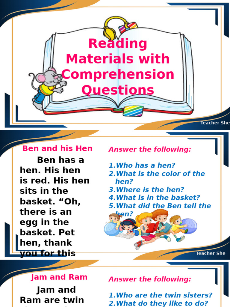 Reading Materials With Comprehension Questions | PDF