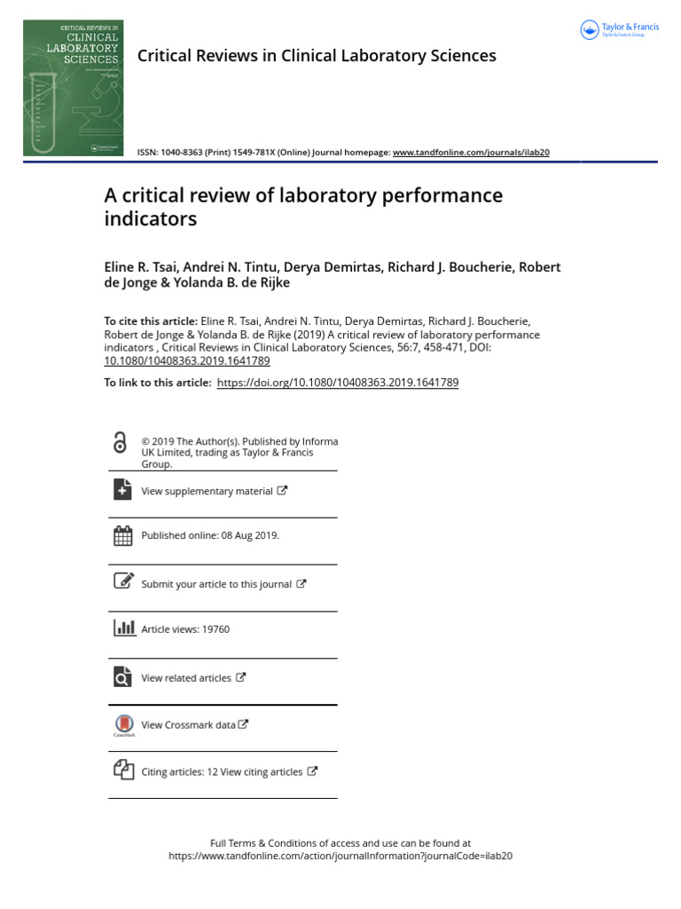 Laboratory Performance Indicators Review | PDF | Medical Laboratory ...