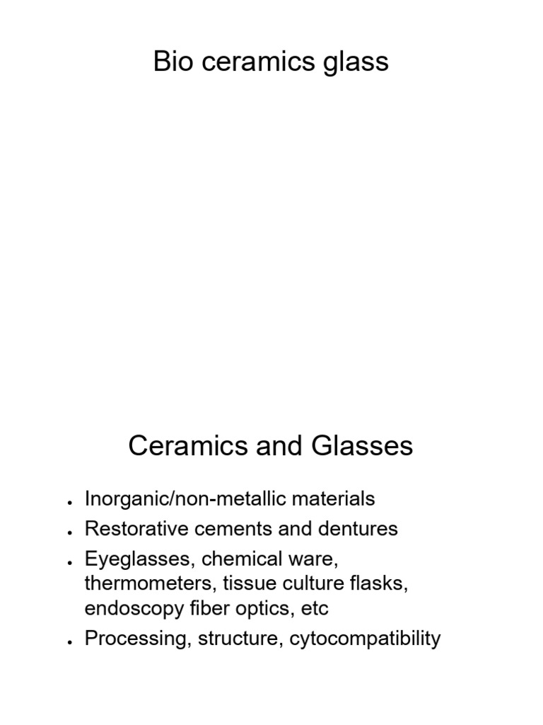 Bio Ceramics Glass | PDF