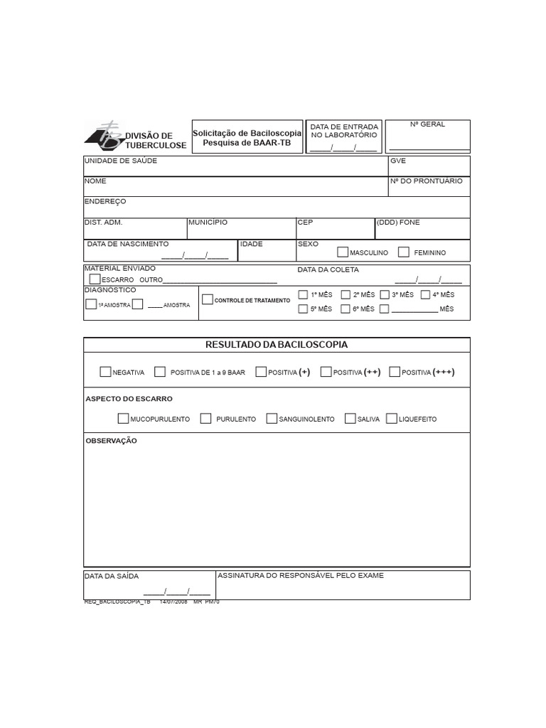 Solicitação Bacilos Pdf