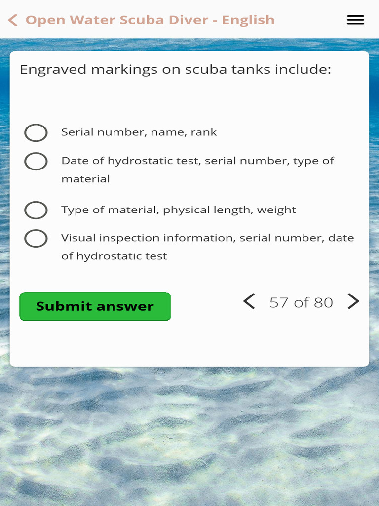 Engraved Markings on Scuba Tanks | PDF | Science & Mathematics ...