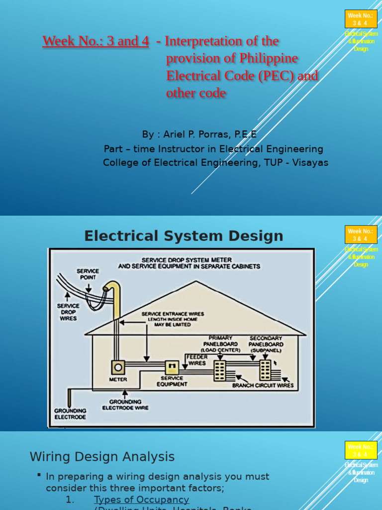 EE 415 Electrical System and Illumination Engineering Design Week 3 4 | PDF