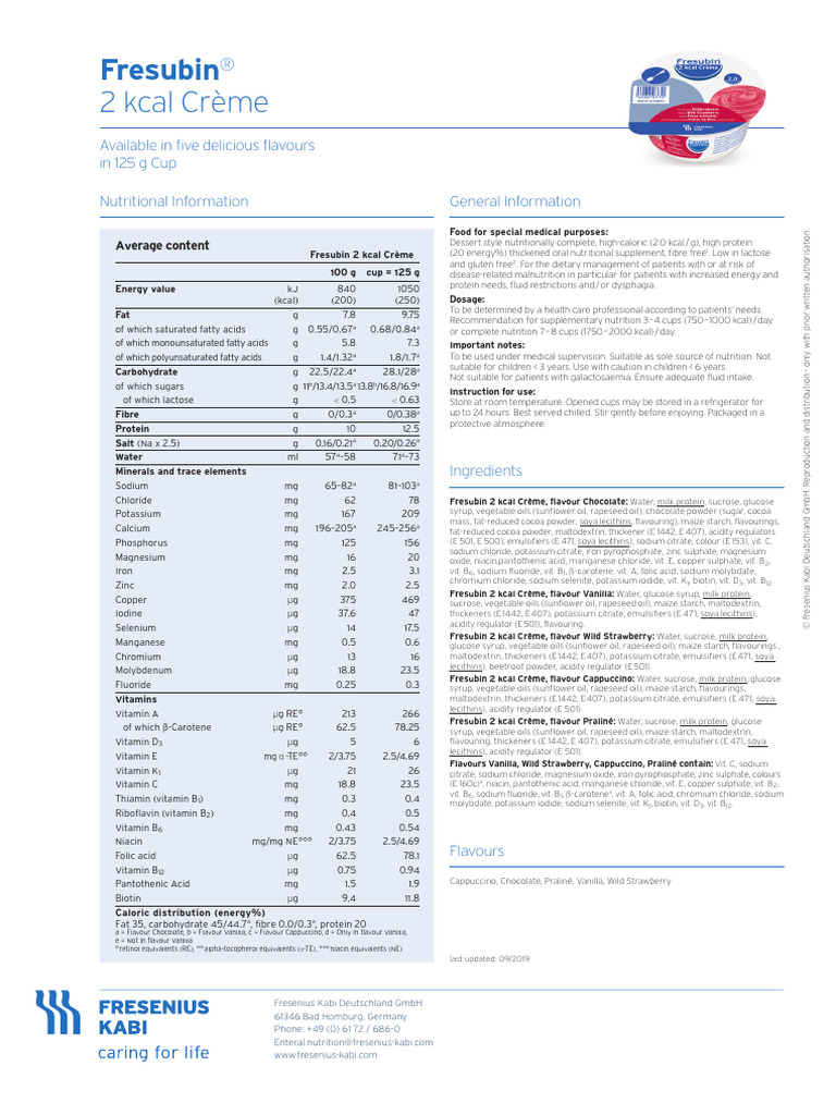 Productsheet_Fresubin_2kcal_Creme_2019 | PDF