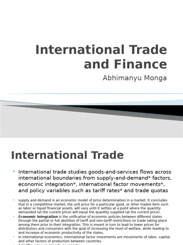 International Trade and Finance | PDF