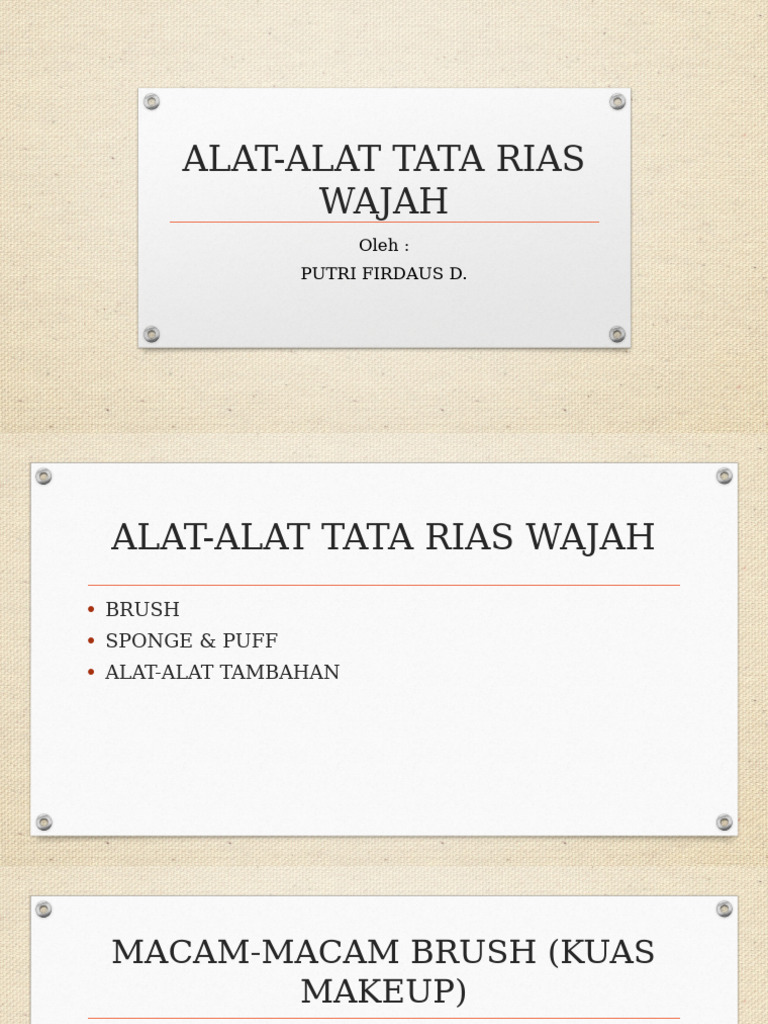 Alat-Alat Tata Rias Wajah | PDF