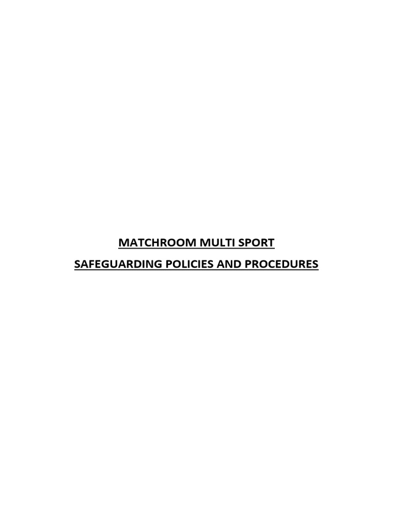 Matchroom Multi Sport Safeguarding Policy Final July 23 | PDF