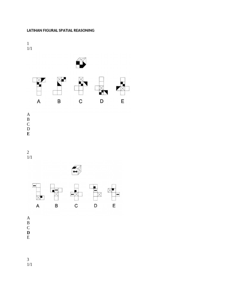 Latihan Figural Spatial Reasoning | PDF