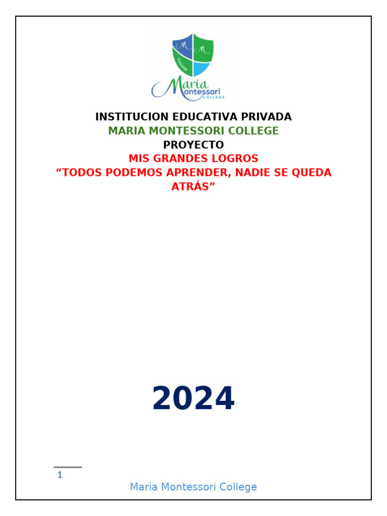 Plan Dia Del Logro 2024 | PDF