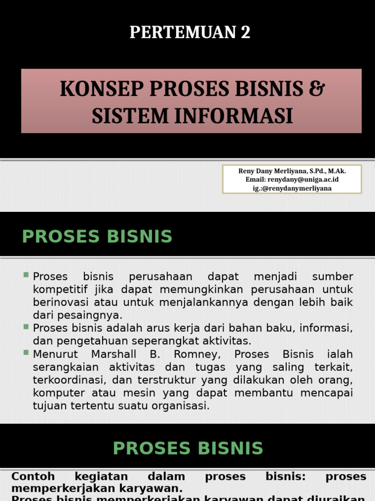 Pertemuan 2 - Konsep Proses Bisnis Dan Sistem Informasi | PDF