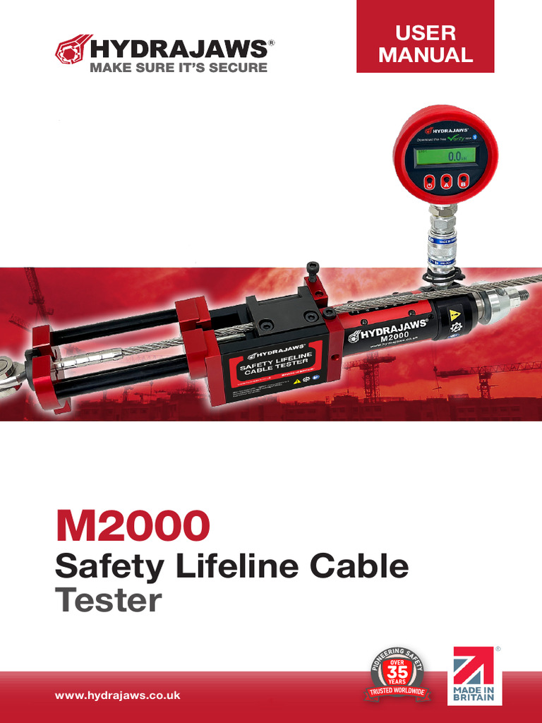 132 115 Safety Lifeline Cable Tester Manual WEB v3.8 ENG | PDF