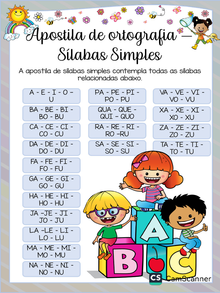 APOSTILA - SILABAS SIMPLES | PDF