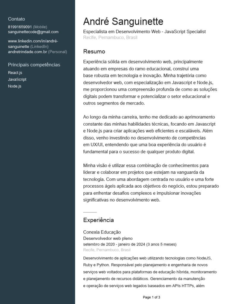 Andre Curriculo | PDF