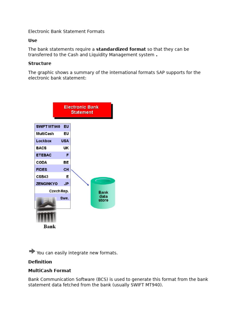 Electronic Bank Statement Formats | PDF