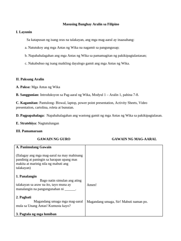 Antas NG Wika LP | PDF