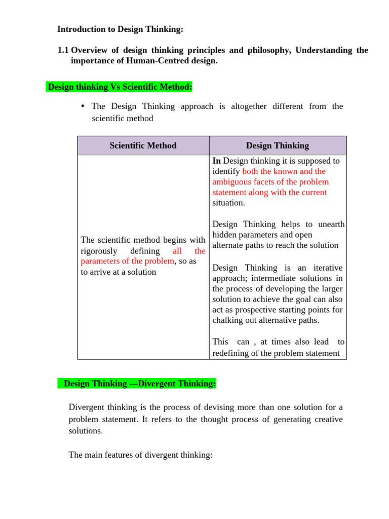 Design Thinking Notes - Final | PDF