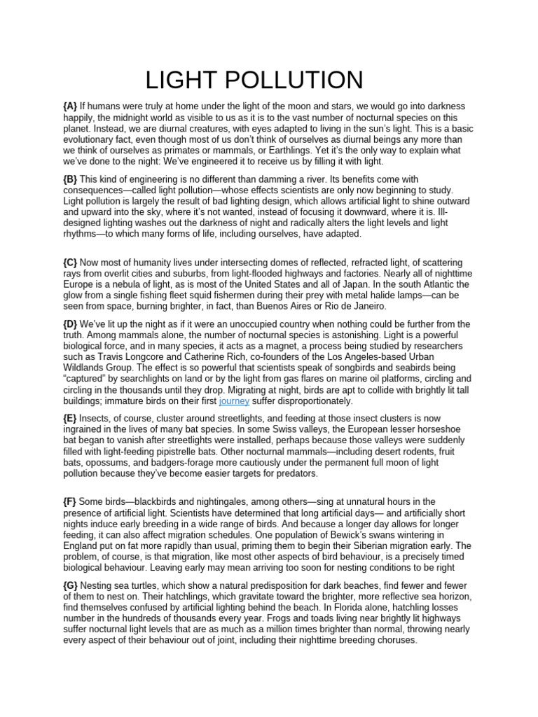 Light Pollution | PDF