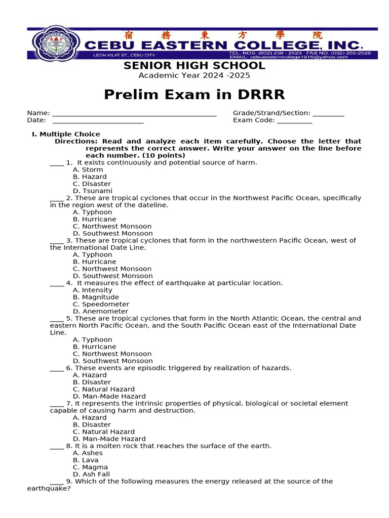 Prelim DRRR | PDF