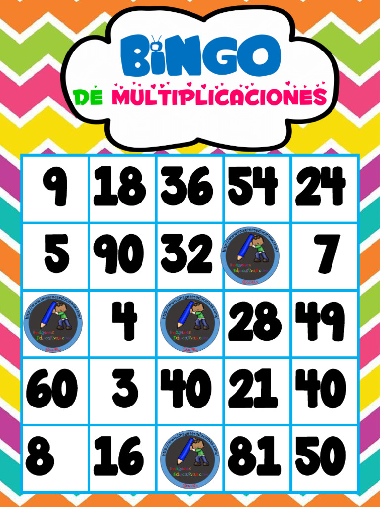 Bingo de La Multiplicación Versión 3 Parte1 | PDF