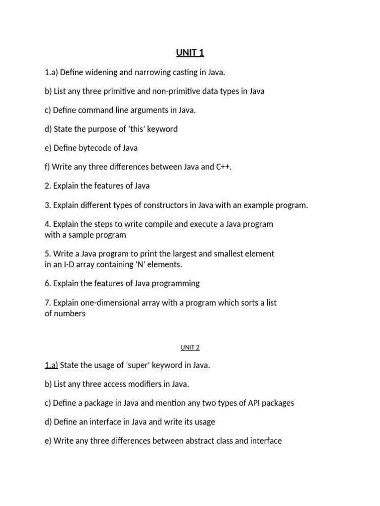 Java Imp Questions | PDF