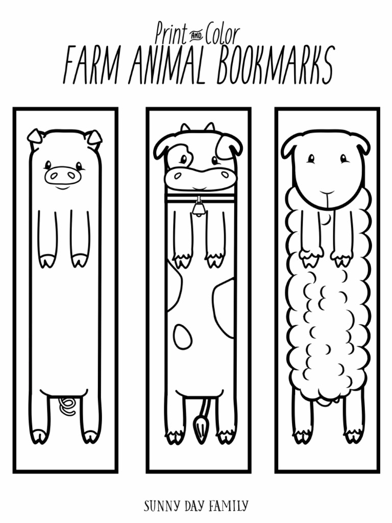 Farm Animal Bookmarks Full | PDF