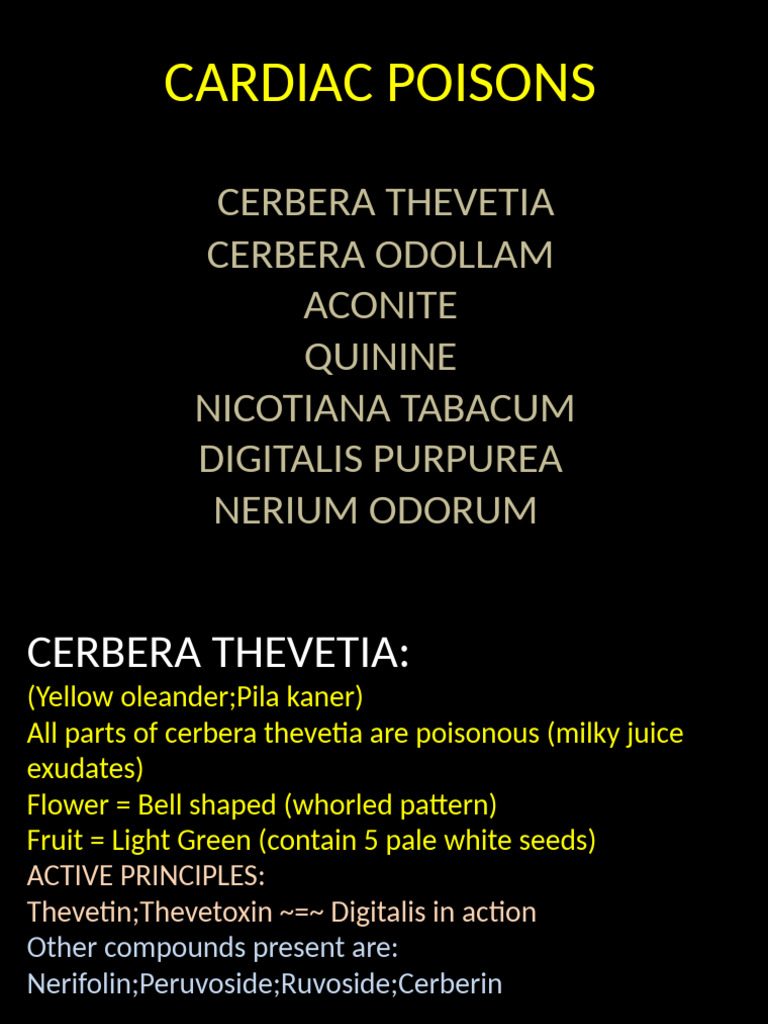 Cardiac Poisons (Complete) | PDF