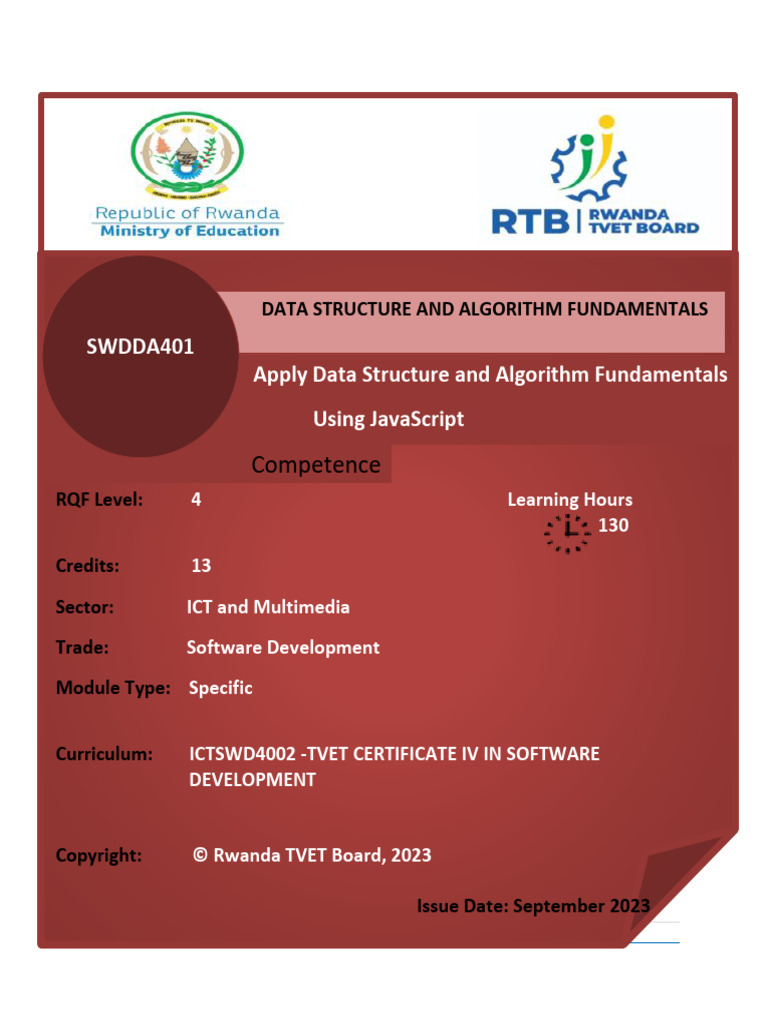 SWDDA401 - DATA STRUCTURE AND ALGORITHM FUNDAMENTALS | PDF