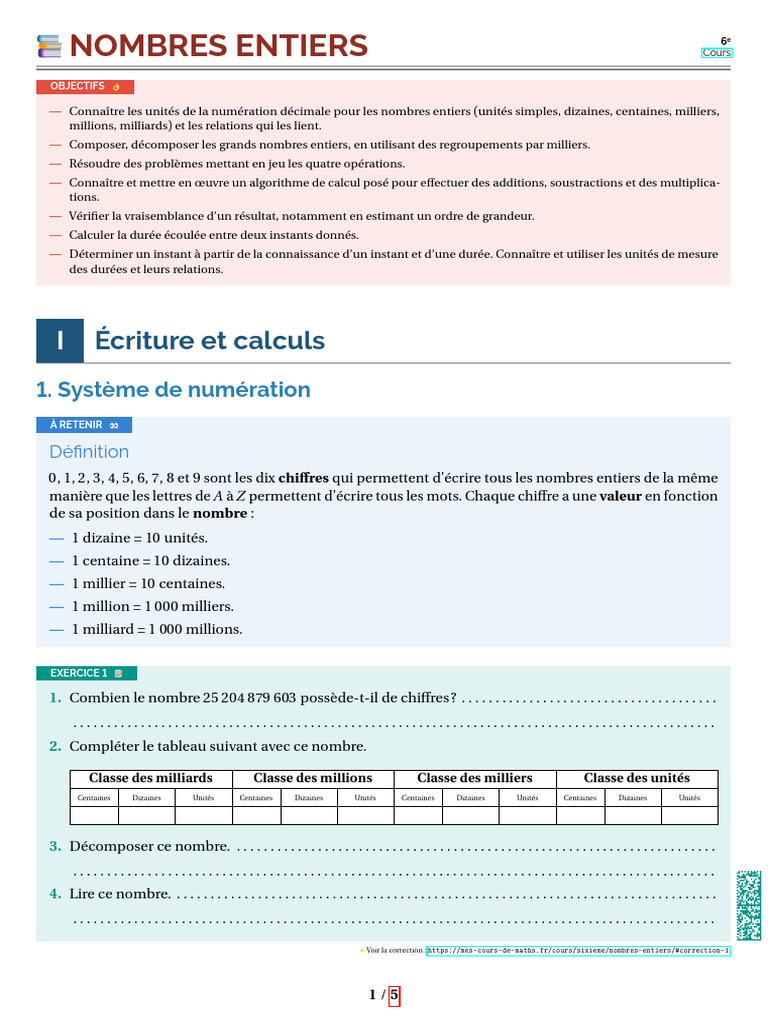 Nombres Entiers | PDF