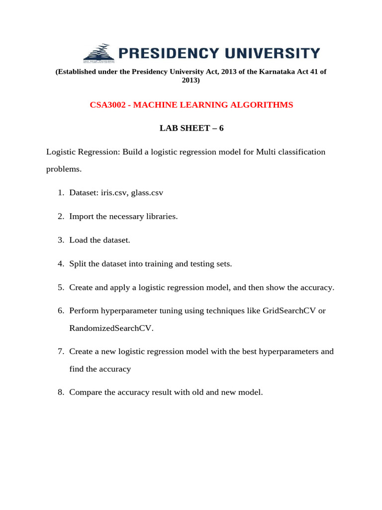 CSA3002 - Lab Sheet 6 | PDF