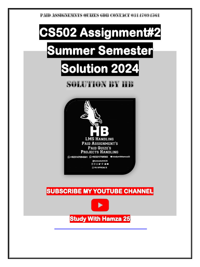 CS502 Assignment 1 Solution 2025 | PDF