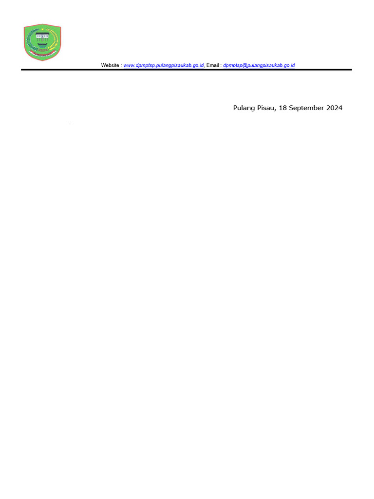 Surat Tanggapan DPMPTSP KPP Terhadap Notisi Hasil Audit ITPROV - Sign | PDF