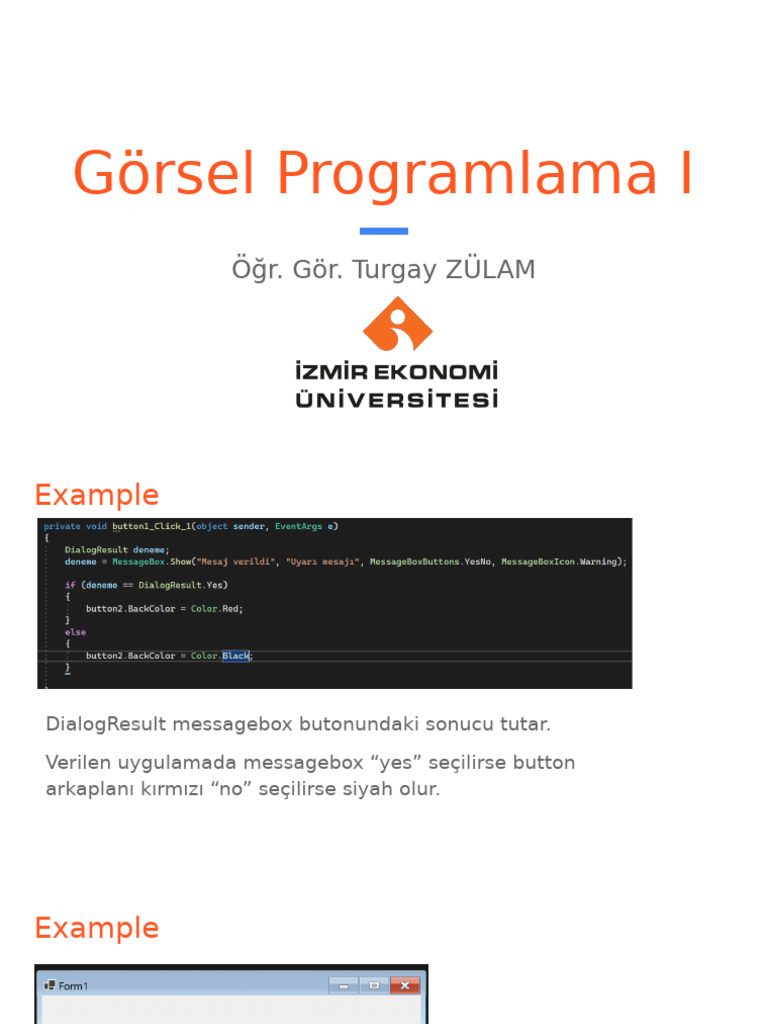 Görsel Programlama | PDF