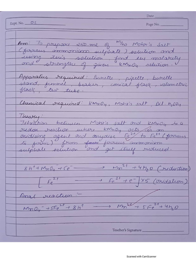 Chemistry Practical | PDF