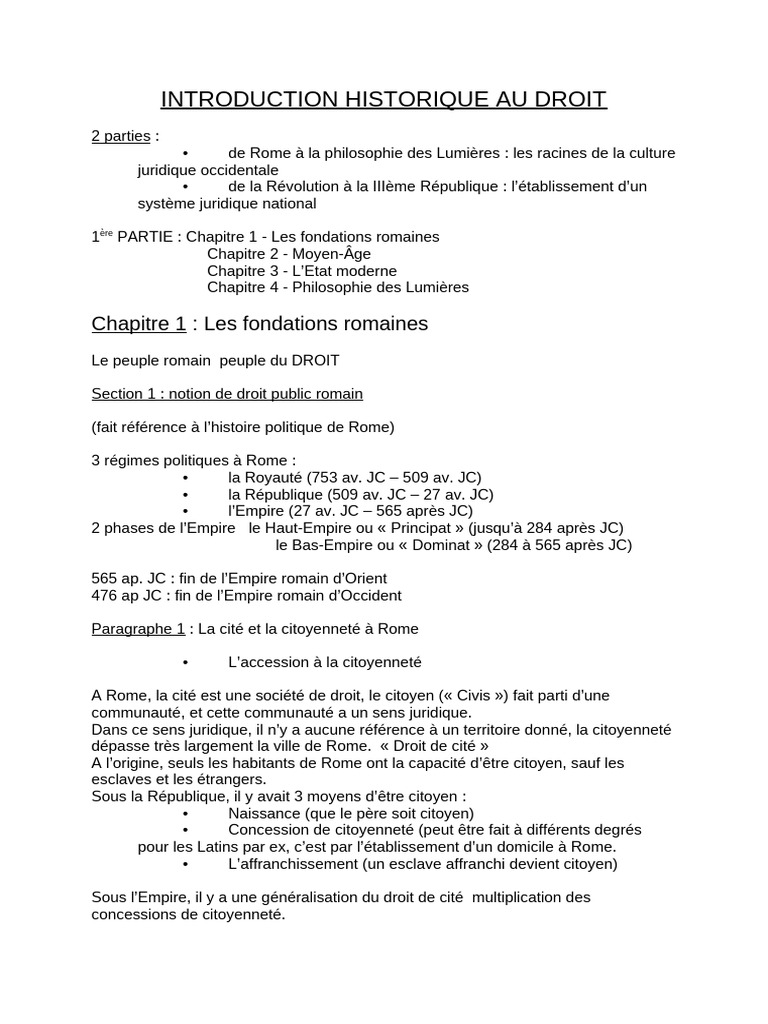 Introduction Historique Au Droit | PDF