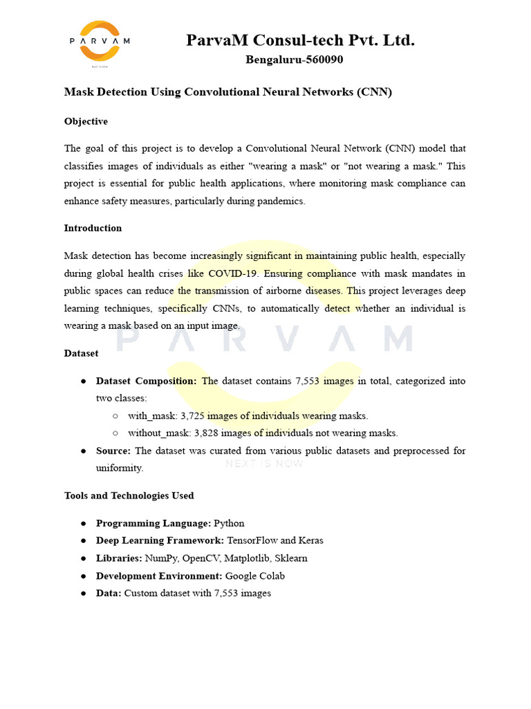 Mask Detection Using Convolutional Neural Networks Cnn Pdf