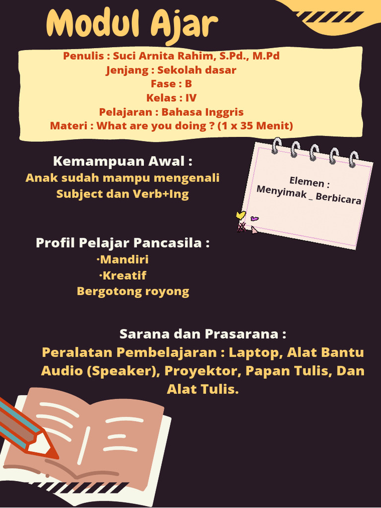 Modul Ajar (Simple) Bahasa Inggris Kelas 4 by Suci Arnita Rahim | PDF