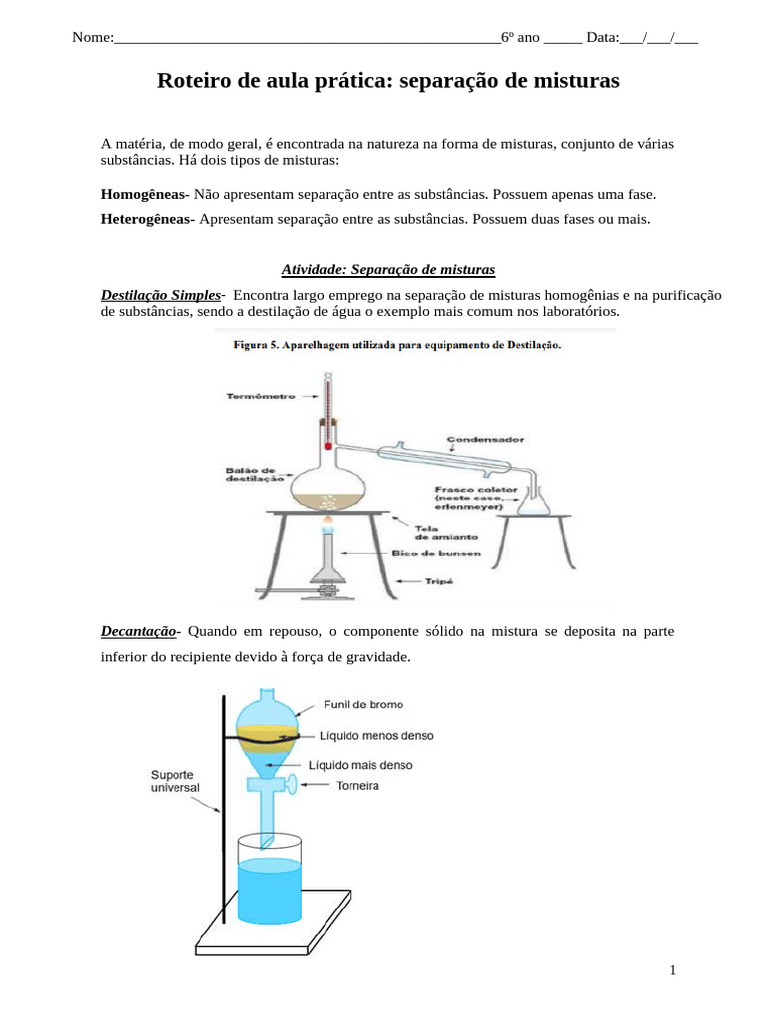Roteiro-Aula-Pratica-Separacao-Misturas | PDF