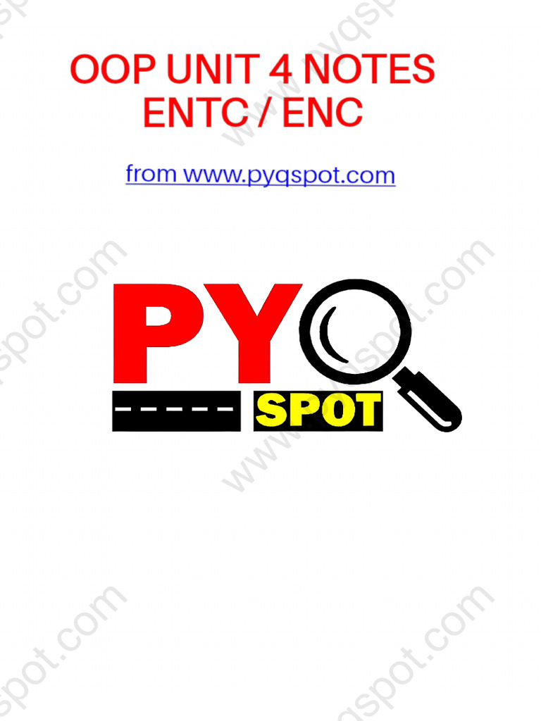 Oop Unit 4 Notes | PDF