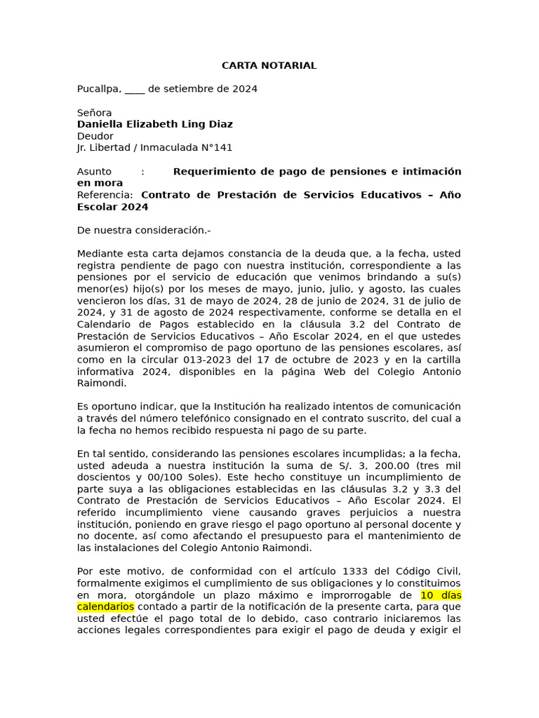 Daniella Elizabeth Ling Diaz - Con Pagaré | PDF